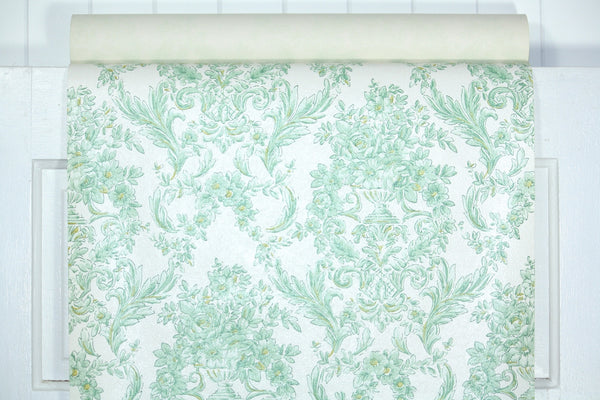 1970s Floral Damask Vintage Wallpaper – Hannah's Treasures Vintage ...