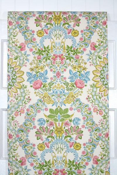 1960s Floral Damask Vintage Wallpaper – Hannah's Treasures Vintage ...