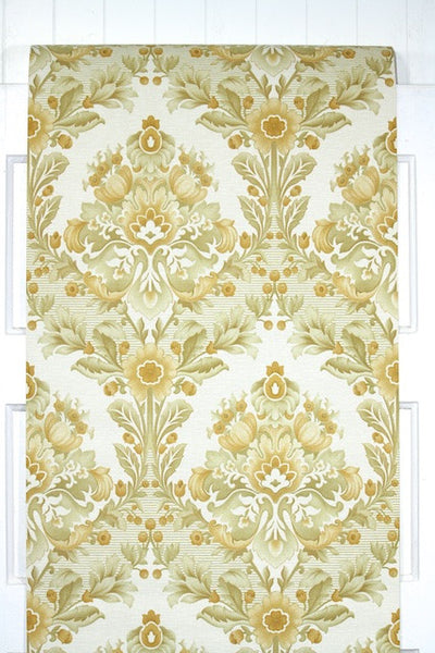1970s Floral Damask Vintage Wallpaper – Hannah's Treasures Vintage ...