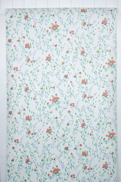 1980s Floral Vintage Wallpaper – Hannah's Treasures Vintage Wallpaper