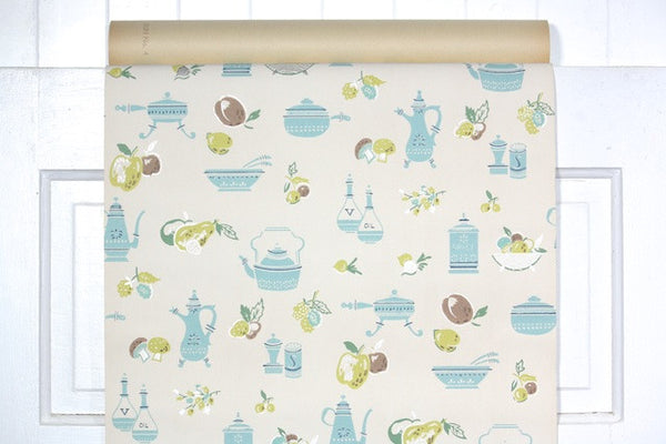 1950s Kitchen Vintage Wallpaper – Hannah's Treasures Vintage Wallpaper